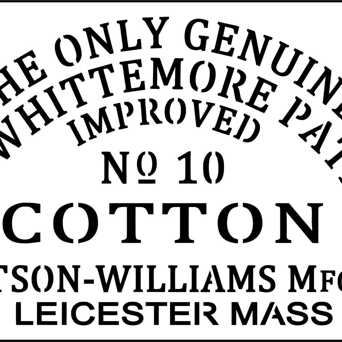 "Old Whittemore Cotton" Stencil – Mill Creek Mercantile