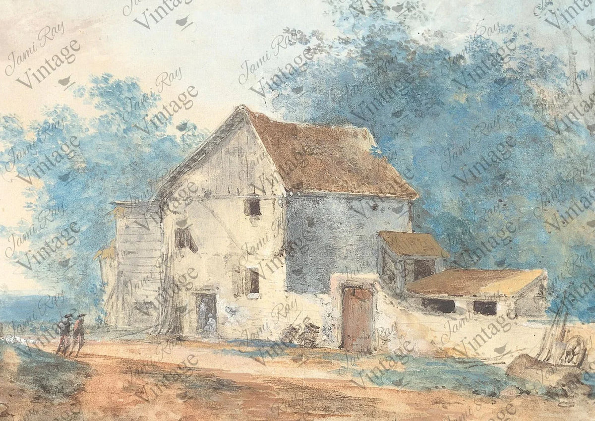 "Cottage Road" Decoupage Rice Paper – Mill Creek Mercantile